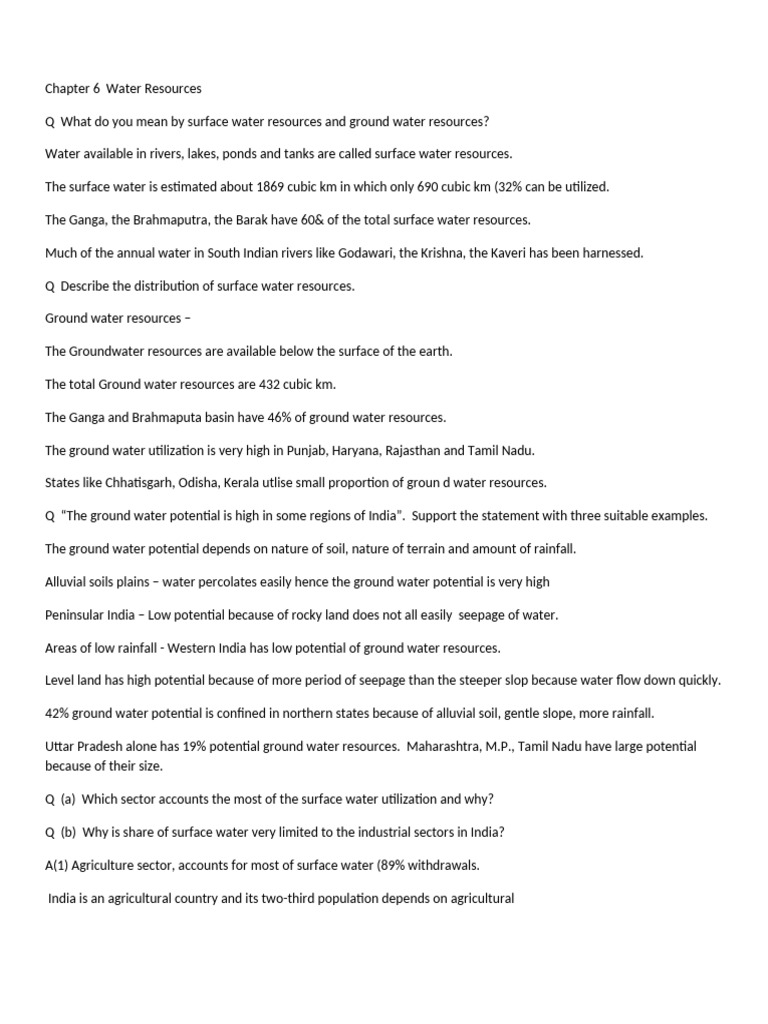 Chapter 6 Water Resources | PDF
