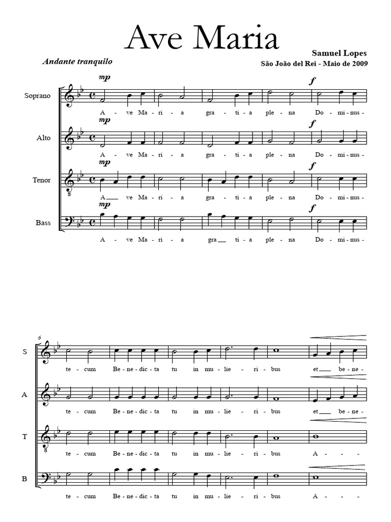 Ave Maria - Samuel Lopes | PDF
