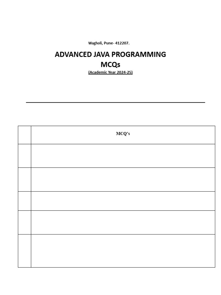 AJP Unit 1 MCQ's | PDF