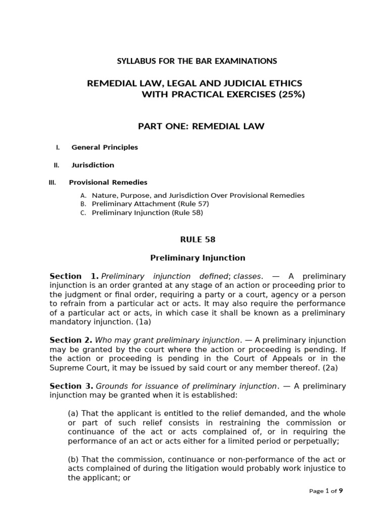 Provisional Remedies and Special Civil Actions-Remlaw | PDF