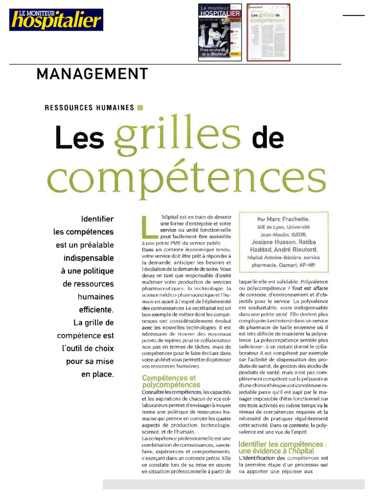 Frachette Les Grilles de Competences | PDF