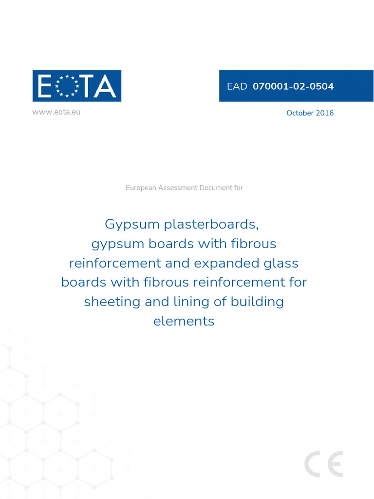 EAD 070001-02-0504 Gypsum Plasterboards, Gypsum Boards With Fibrous ...