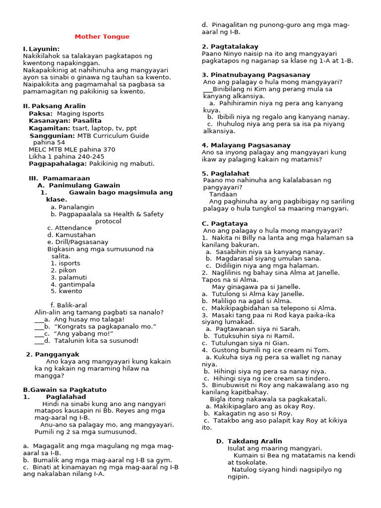 Q3 MTB Week 1 Day 2 | PDF