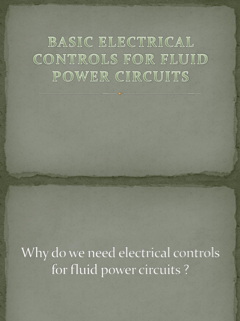 BASIC ELECTRICAL CONTROLS FOR FLUID POWER CIRCUITS | PDF BASIC ELECTRICAL CONTROLS FOR FLUID POWER CIRCUITS | PDF