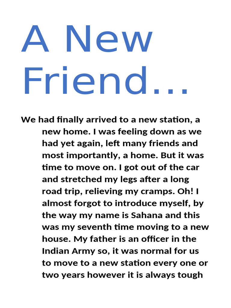 A New Friend | PDF