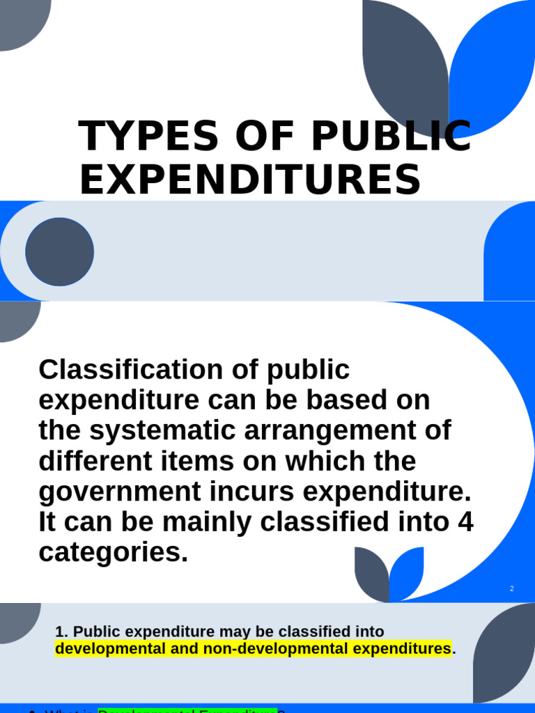Types of Public Expenditures Group 2 | PDF