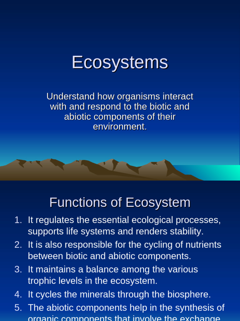 Ecosystems | PDF