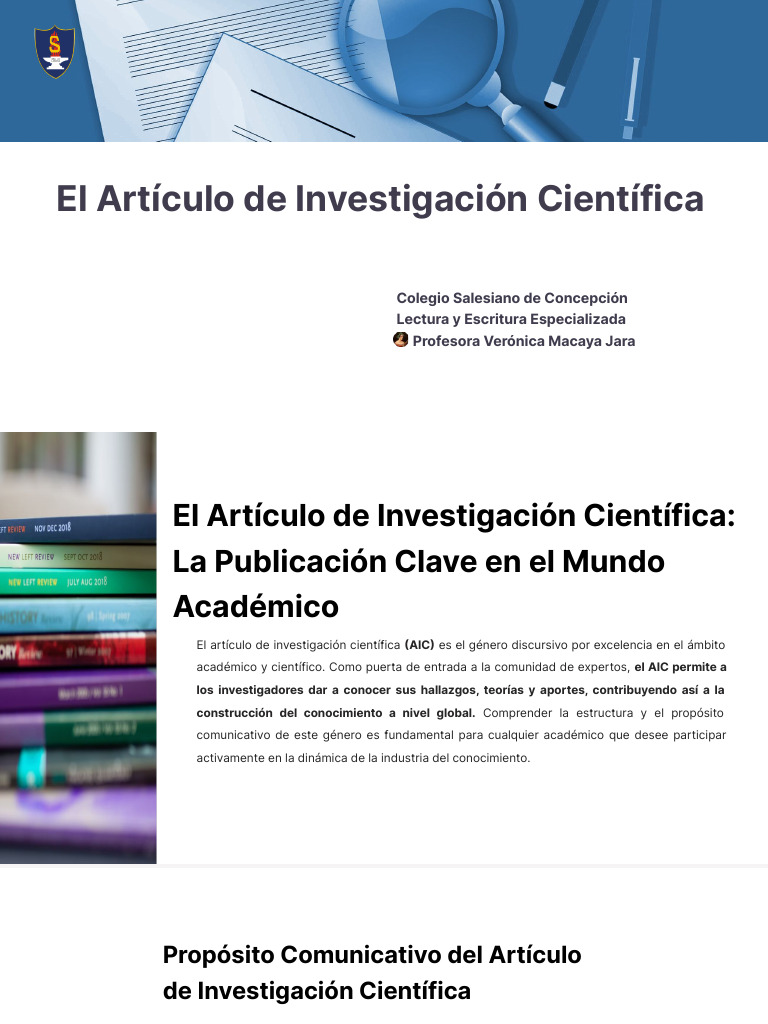 Articulo de Investigacion Cientifica. Presentación | PDF