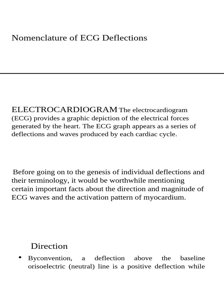 Nomenclature of ECG Deflections | PDF | Electrocardiography | Cardiac ...