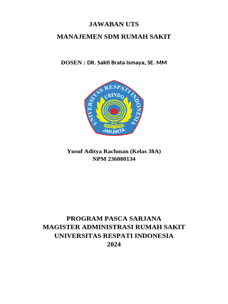 UTS 38A Yusuf Aditya Rachman MSDMRS | PDF