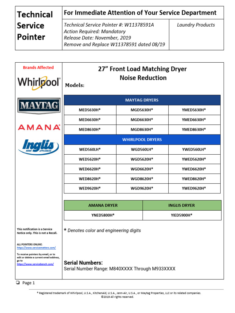 Service Pointer w11378591 Reva | PDF