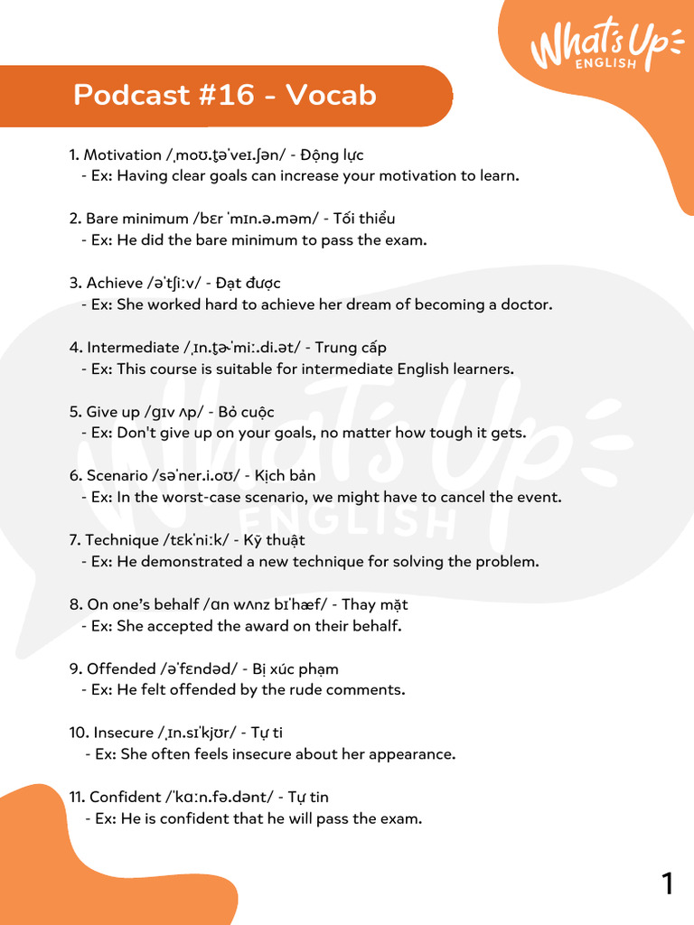 Podcast #16 - Vocab | PDF