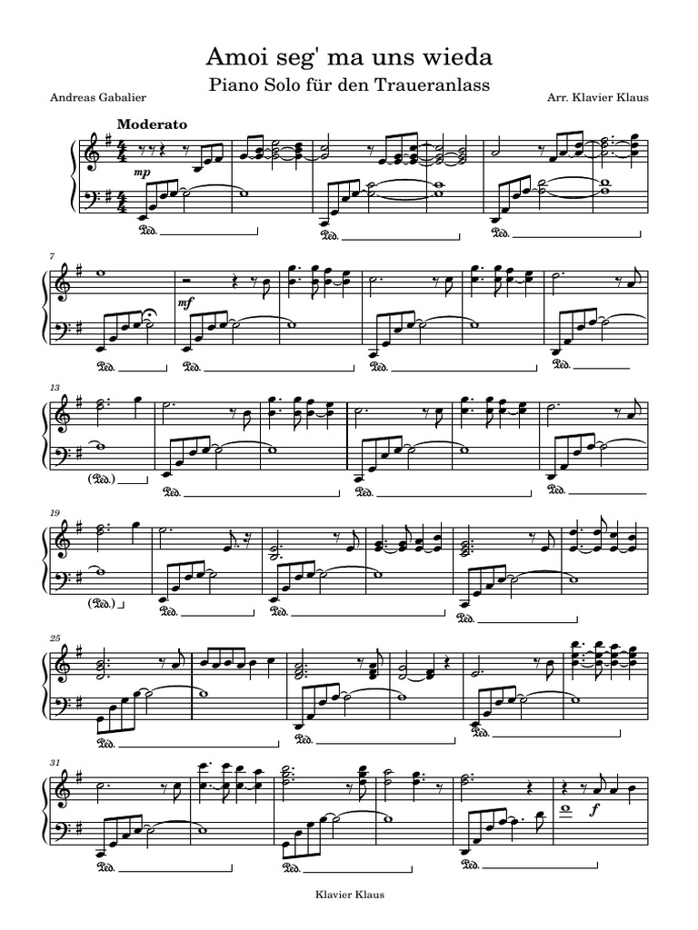 Amoi Seg Ma Uns Wieder - Andreas Gabalier | PDF