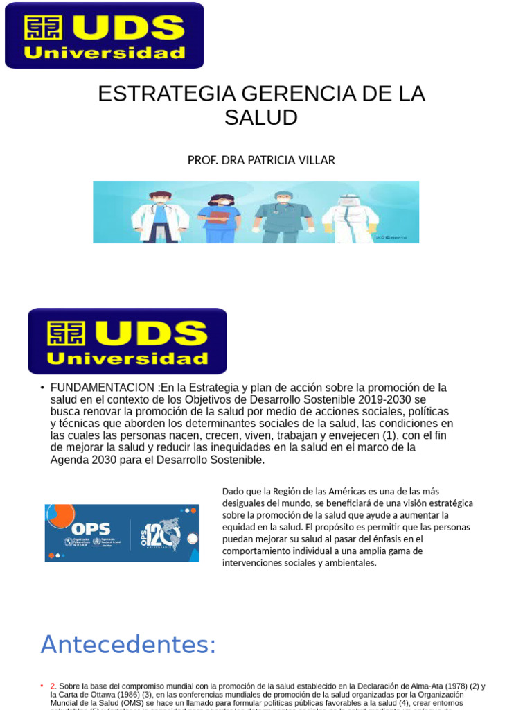 Estrategia Gerencia de La Salud Uds 1 | PDF