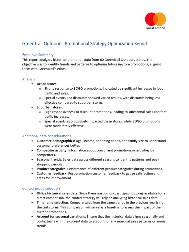 Promotional Strategy Example Answer | PDF