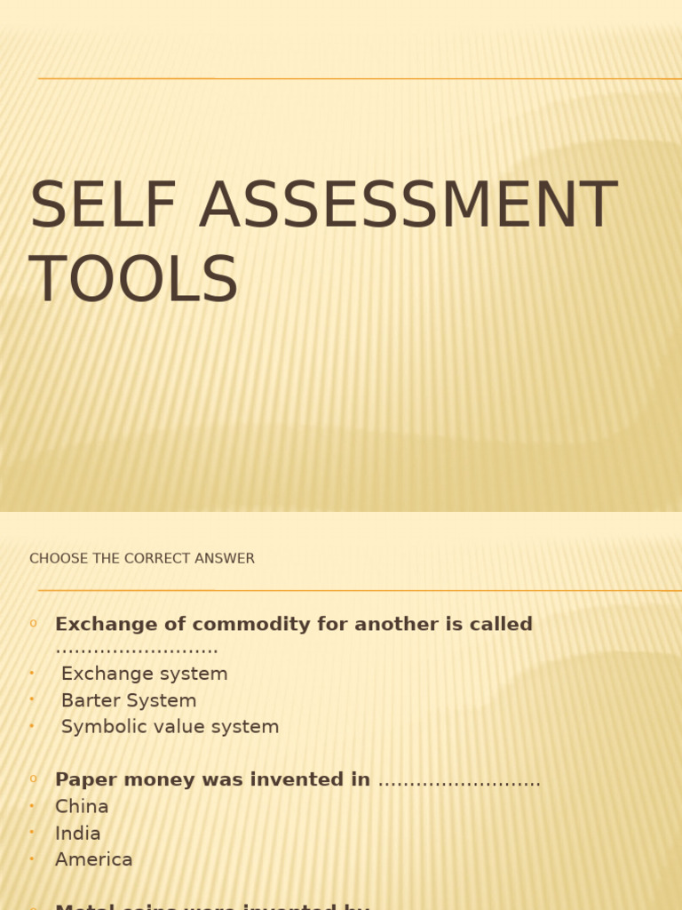 Self Assessment & Activity Sheets Mod 1 | PDF