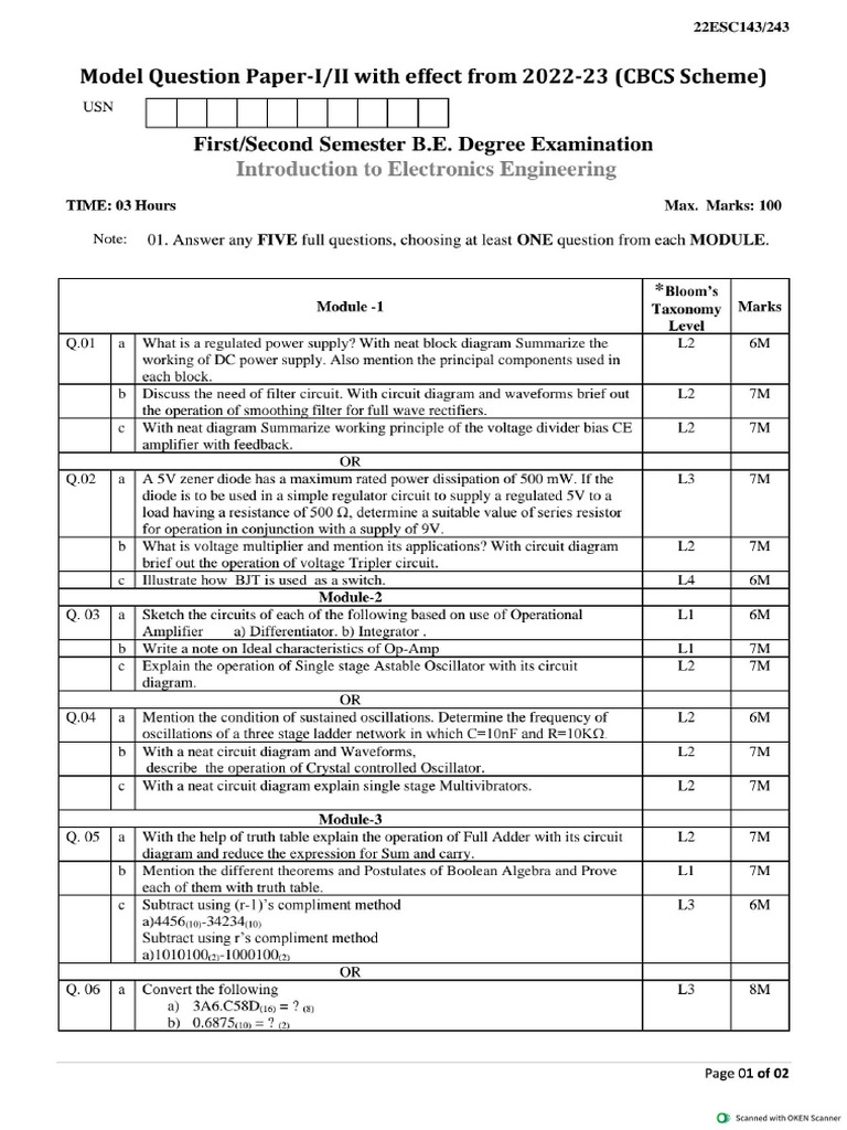 Question Paper Ec1 | PDF