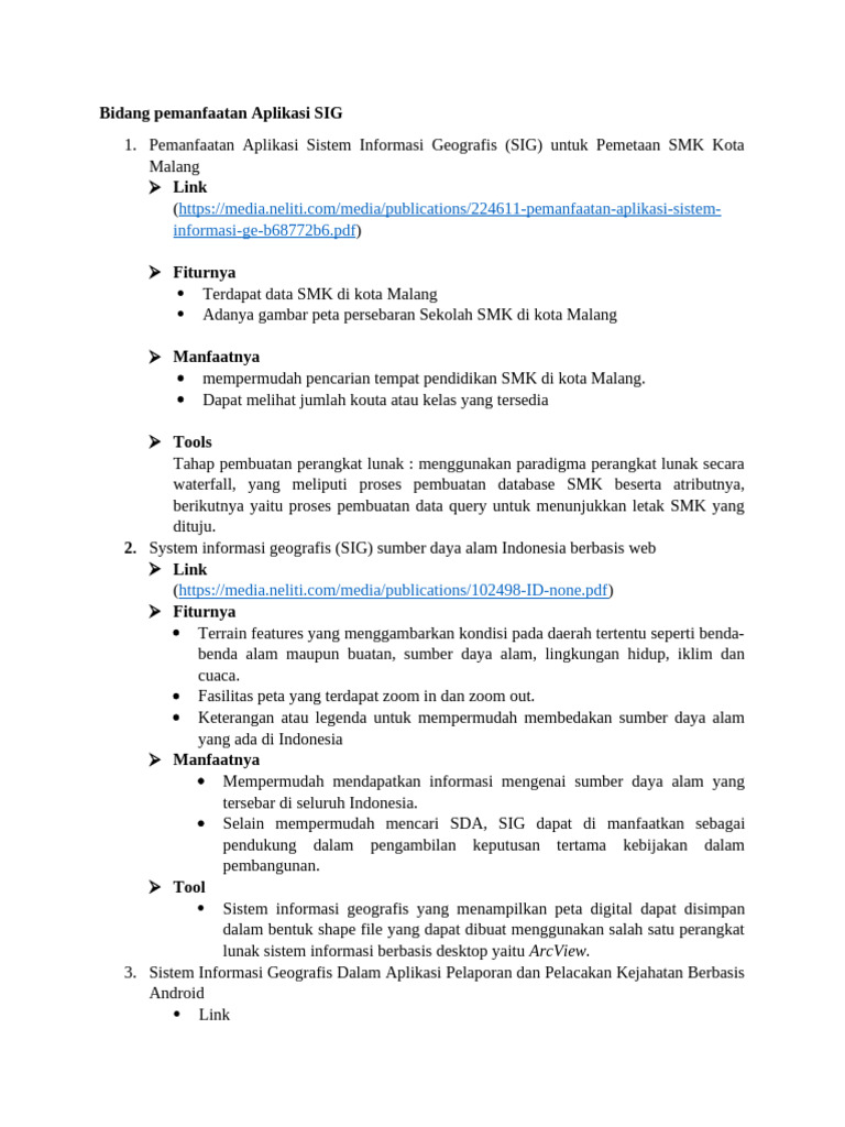 Pemanfaatan Aplikasi Sistem Informasi Geografis (SIG) Untuk Pemetaan ...