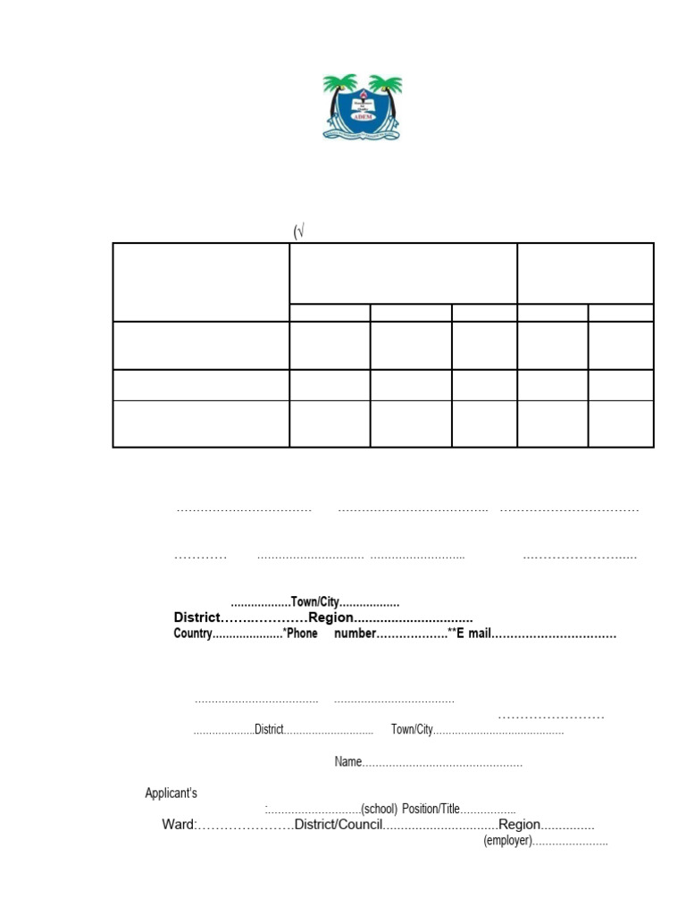 sw-1715078440-APPLICATION FORM FOR ADEM COURSES 20242025 | PDF ...
