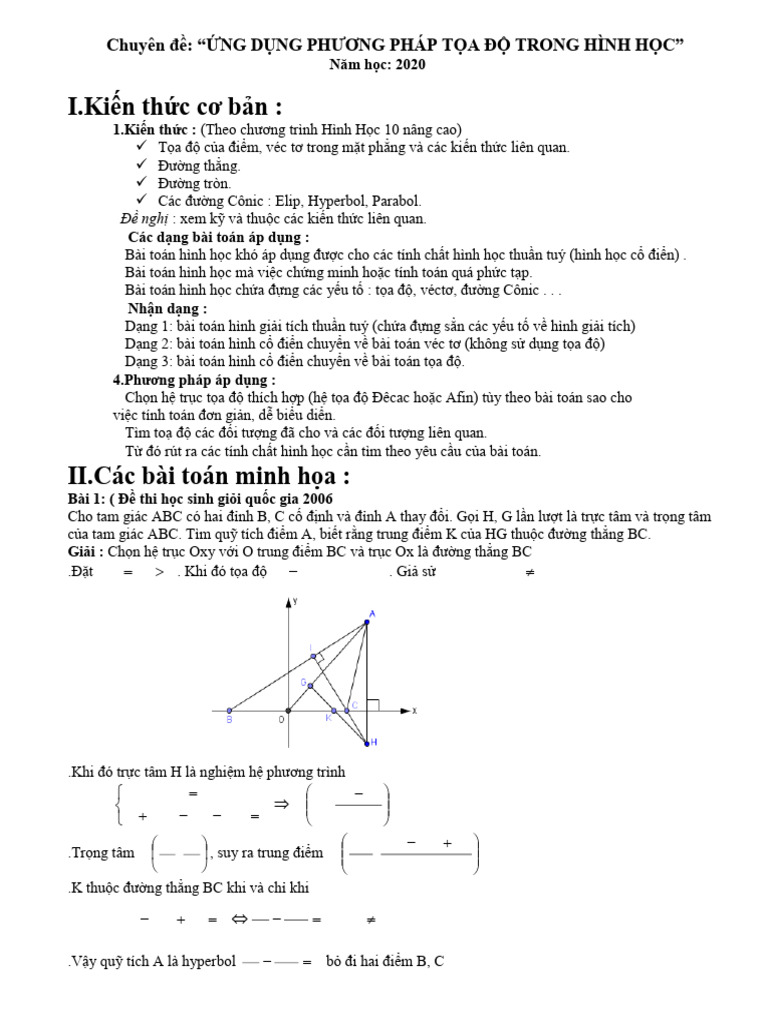 Ung Dung Phuong Phap Toa Do Trong Giai Toan Hinh Hoc | PDF