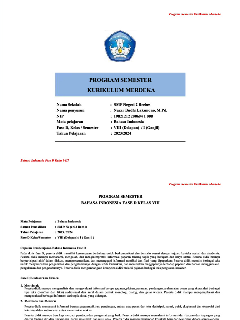 Prota Dan Promes Siap | PDF