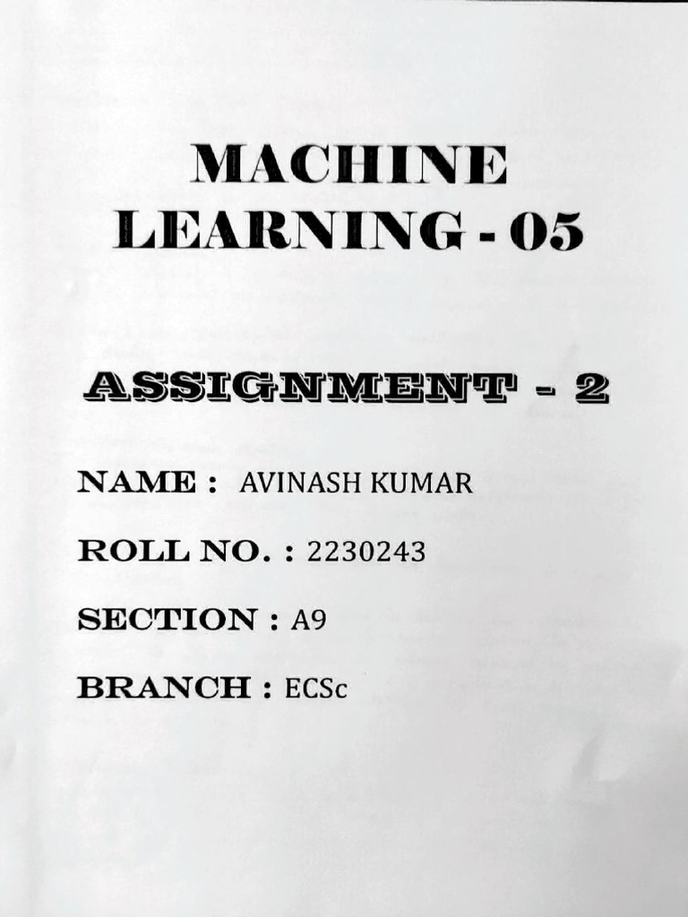 ML Assiment | PDF