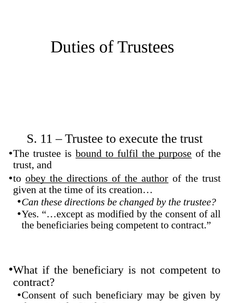 Duties of Trustees | PDF