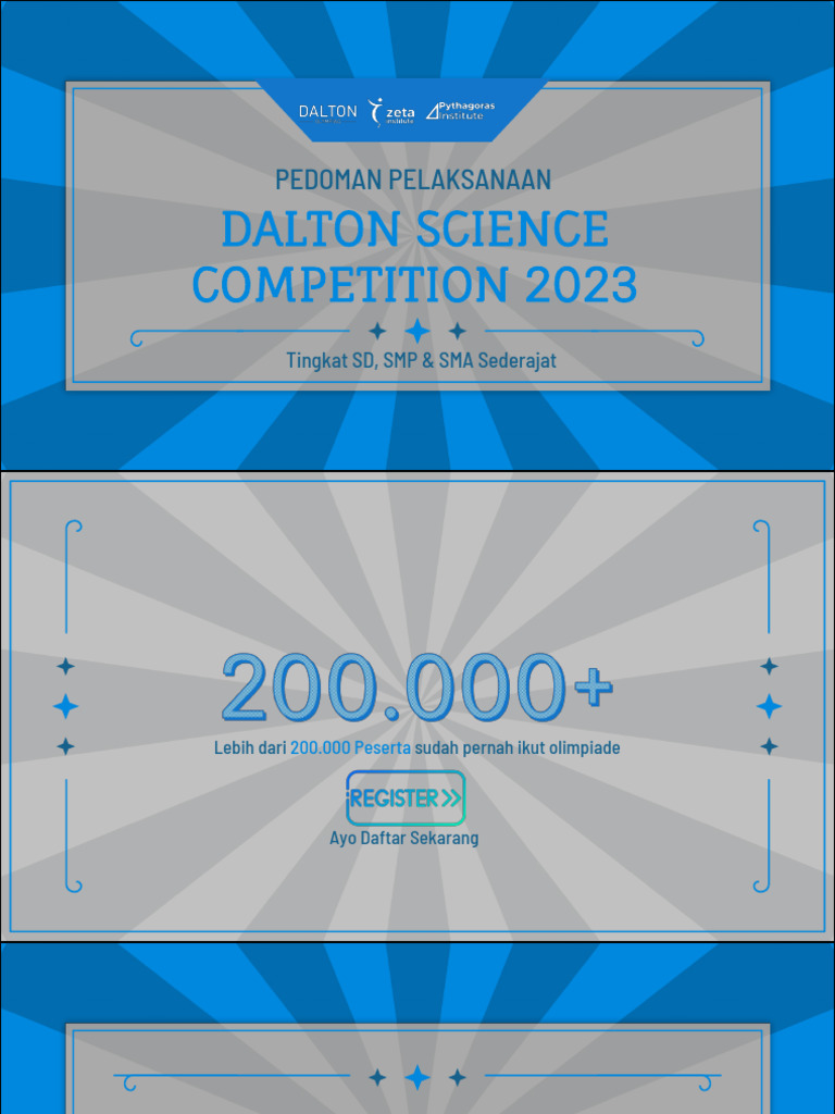 Juknis Dalton, Pytha, Zeta - Dalton Science Competition 2023 | PDF