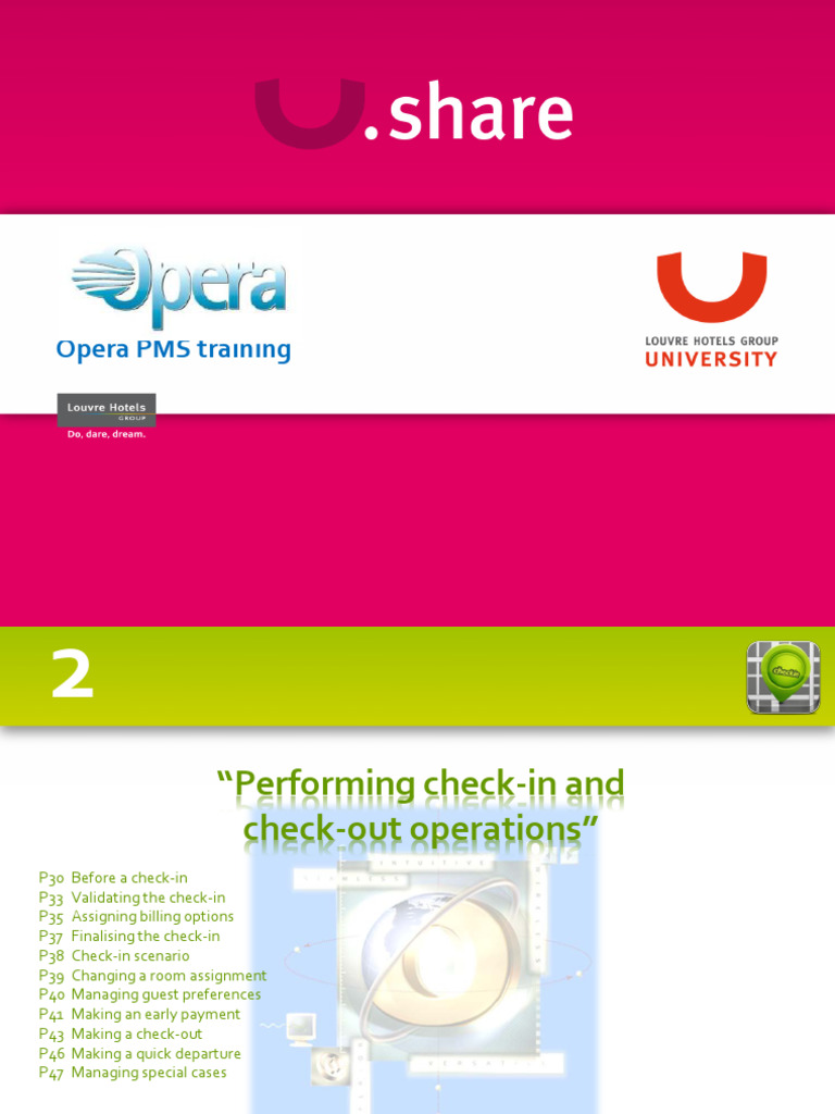 PMS MANUAL 2 Performing check-in and | PDF