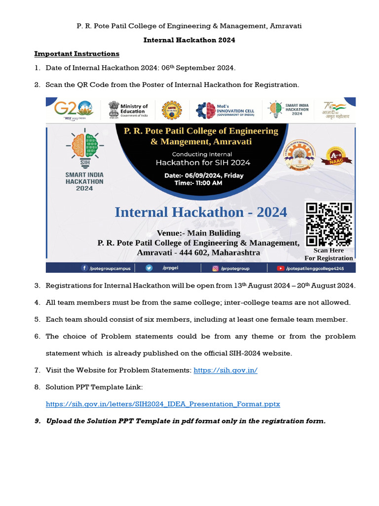 Internal Hackathon 2024 | PDF