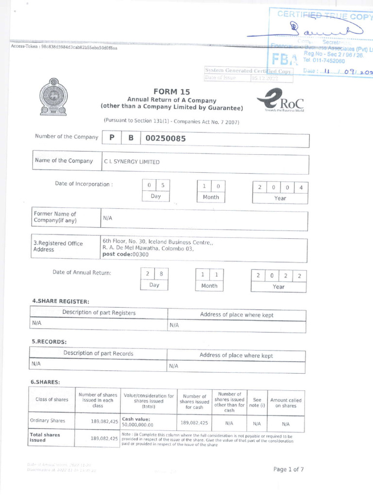 Form 15 | PDF