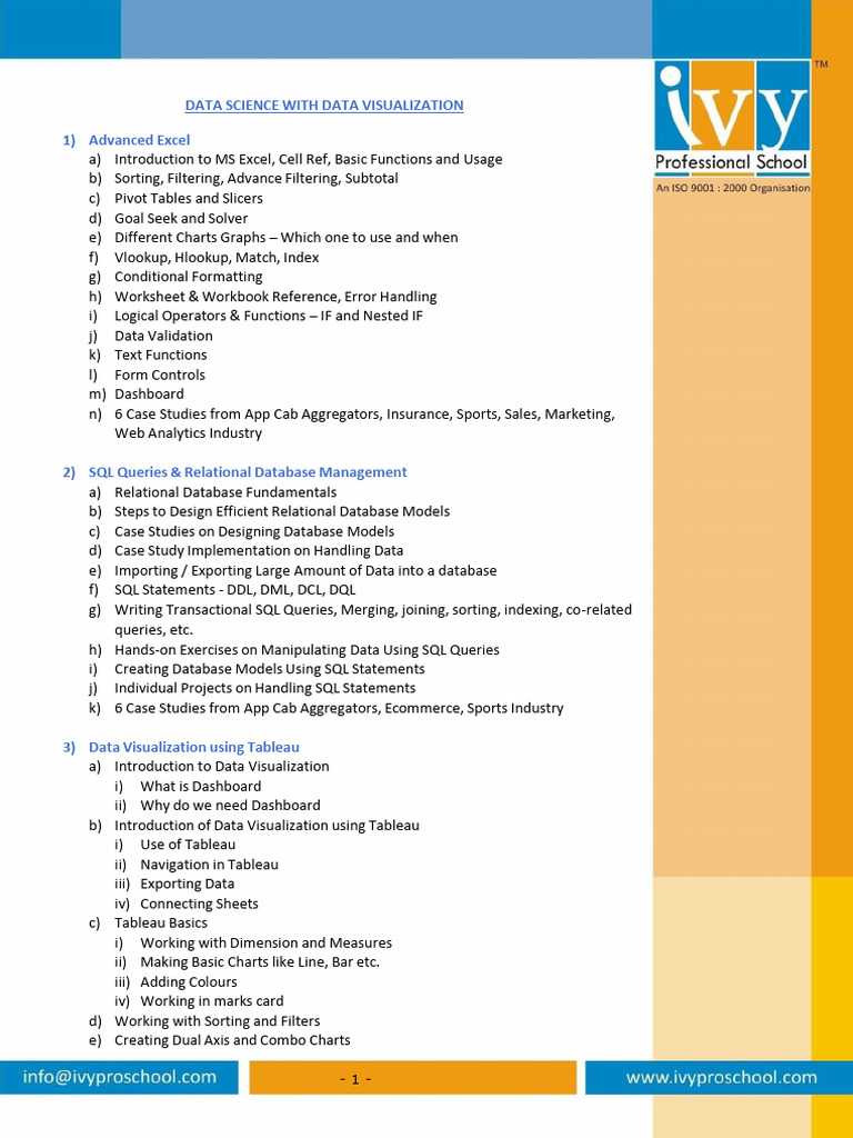 Data Sc with Data Visualization | PDF