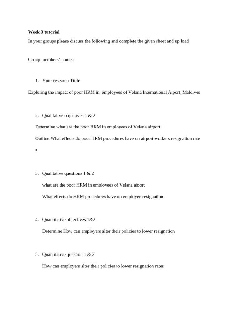 Week 3 Tutorial | PDF