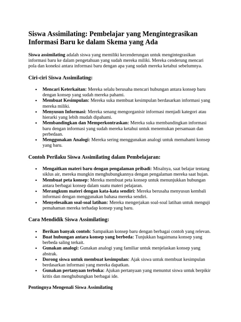 Siswa Assimilating 2 | PDF
