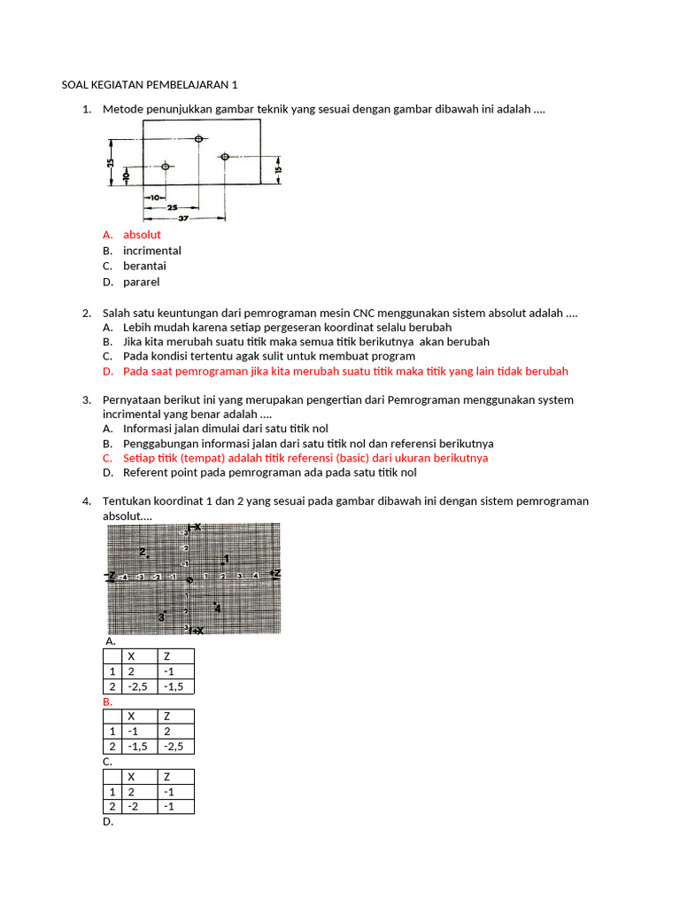Soal CNC - KB 1 | PDF
