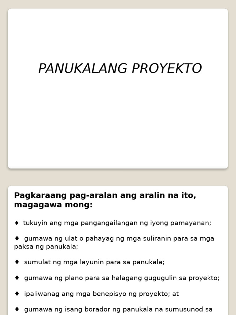 Panukalang Proyekto | PDF