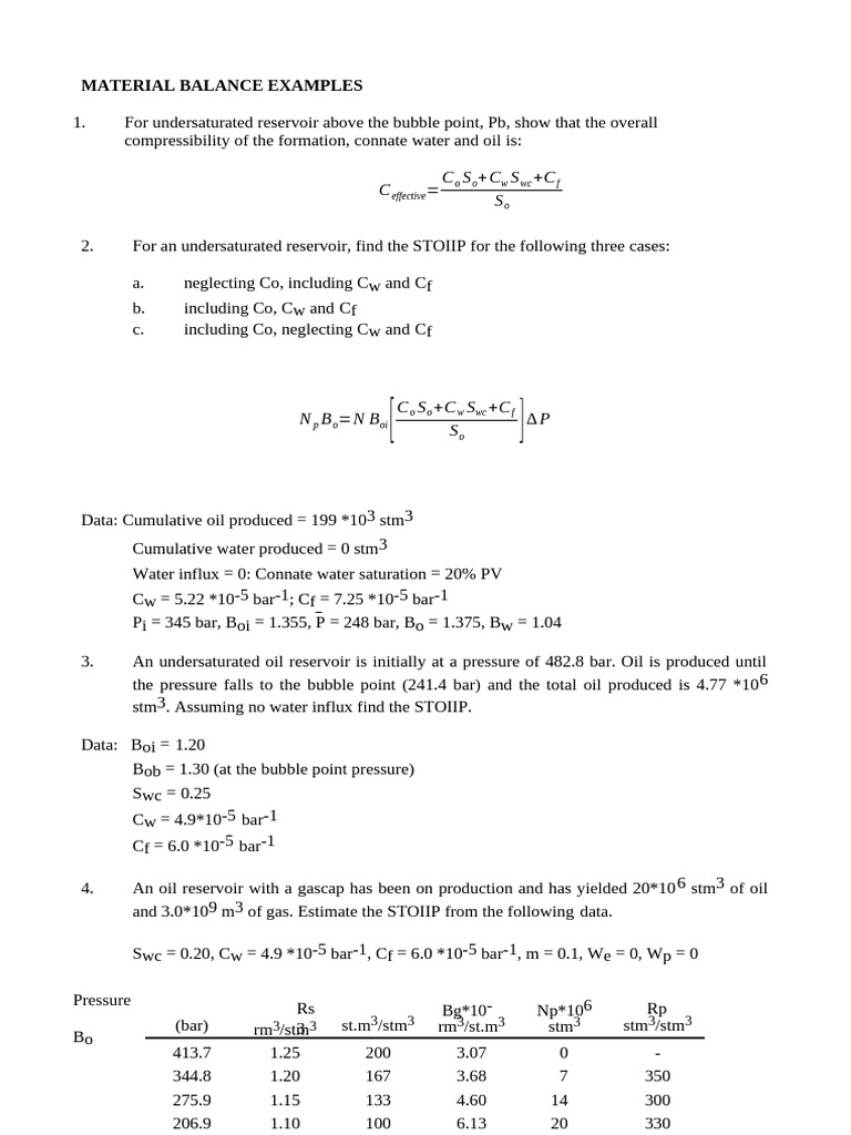 1 - Material Balance Assignment II | PDF
