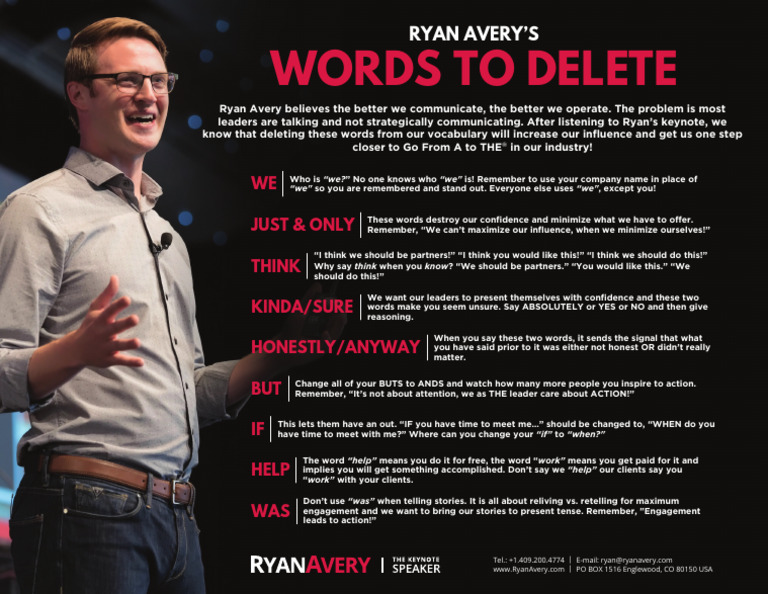 Ryan Avery - Words To Delete | PDF