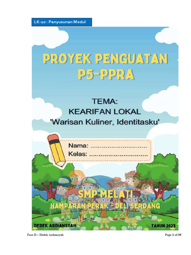 LK-10 Menyusun Modul P5-PPRA | PDF