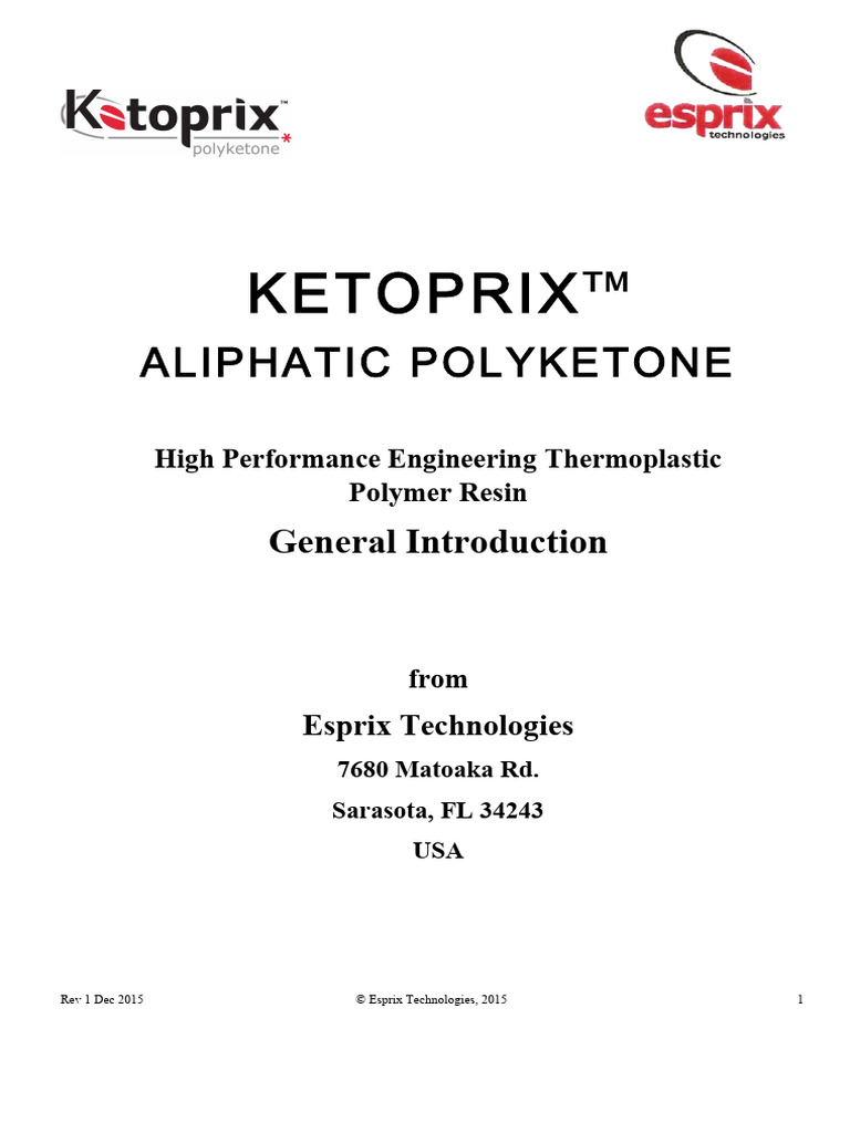 Esprix Ketoprix Polyketone General Intro | PDF