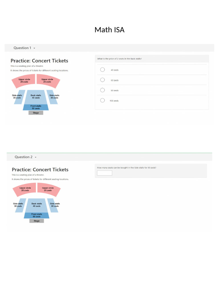 ISA Practice Questions Worksheet | PDF