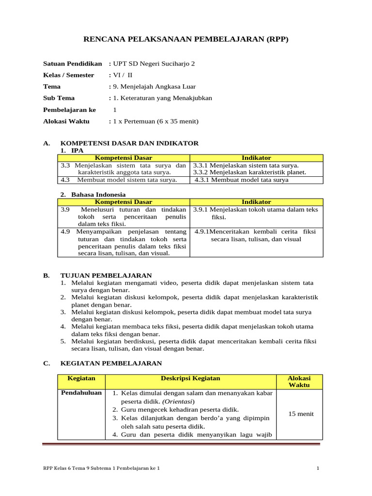 Tema 9 Sub Tema 1 Pemb. | PDF