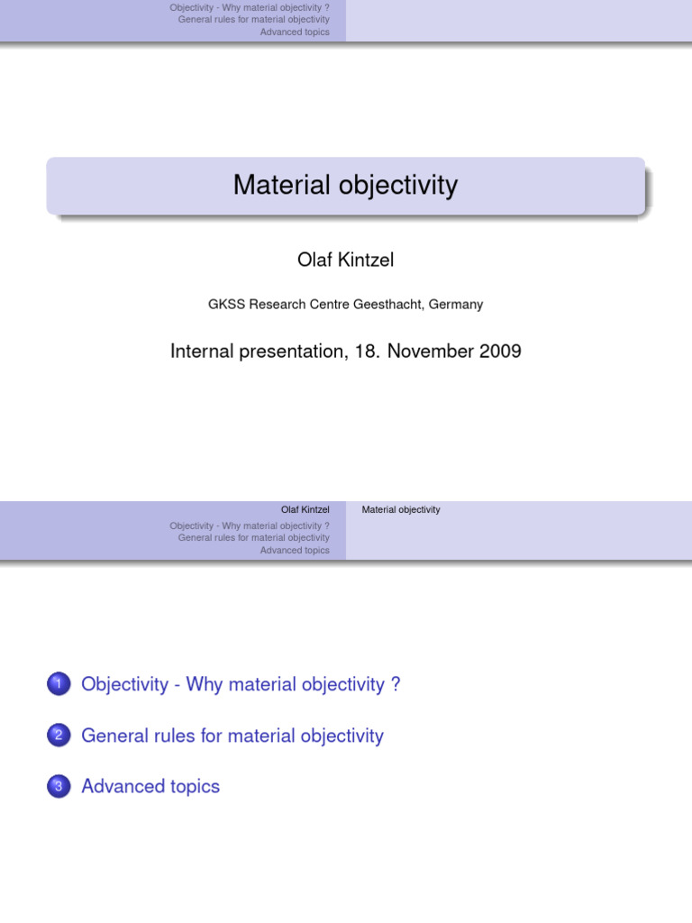 Kintzel - objectivity | PDF