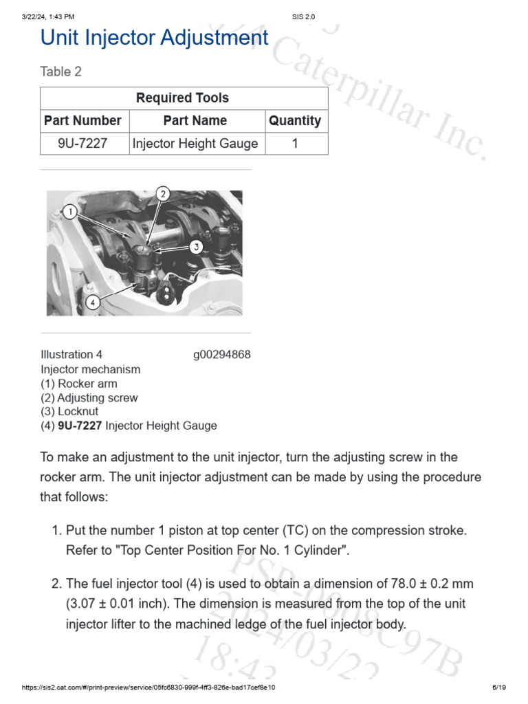 5EK Adjust Injector Height | PDF