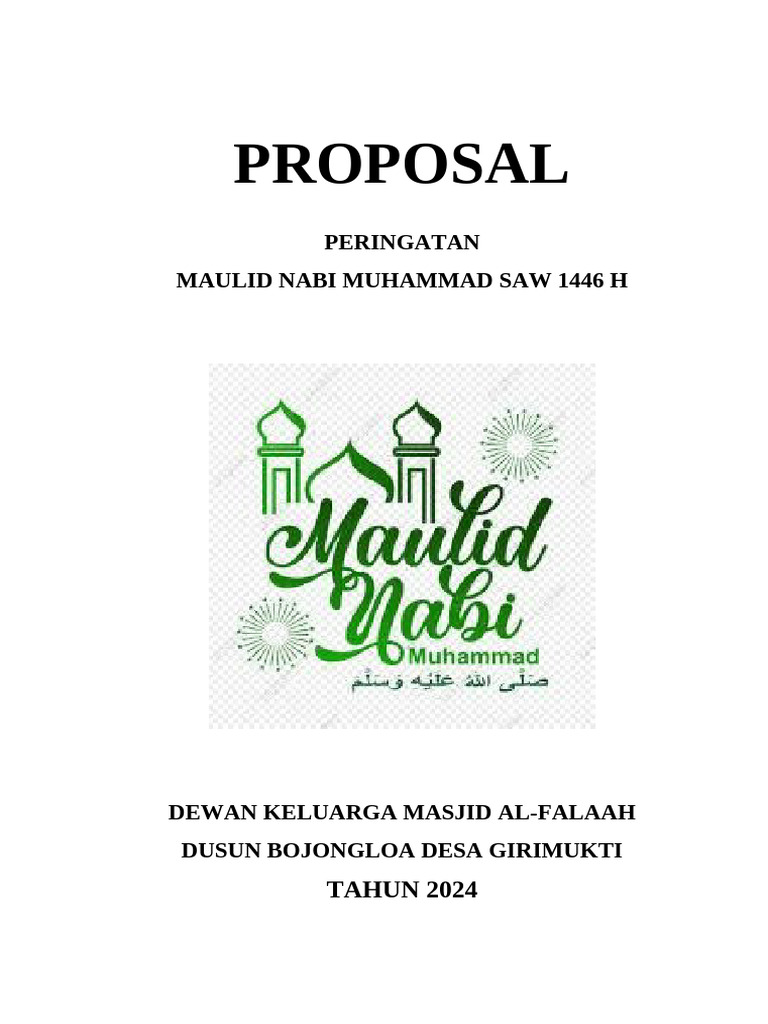 Proposal Maulid Nabi Muhammad Tahun 2024 | PDF