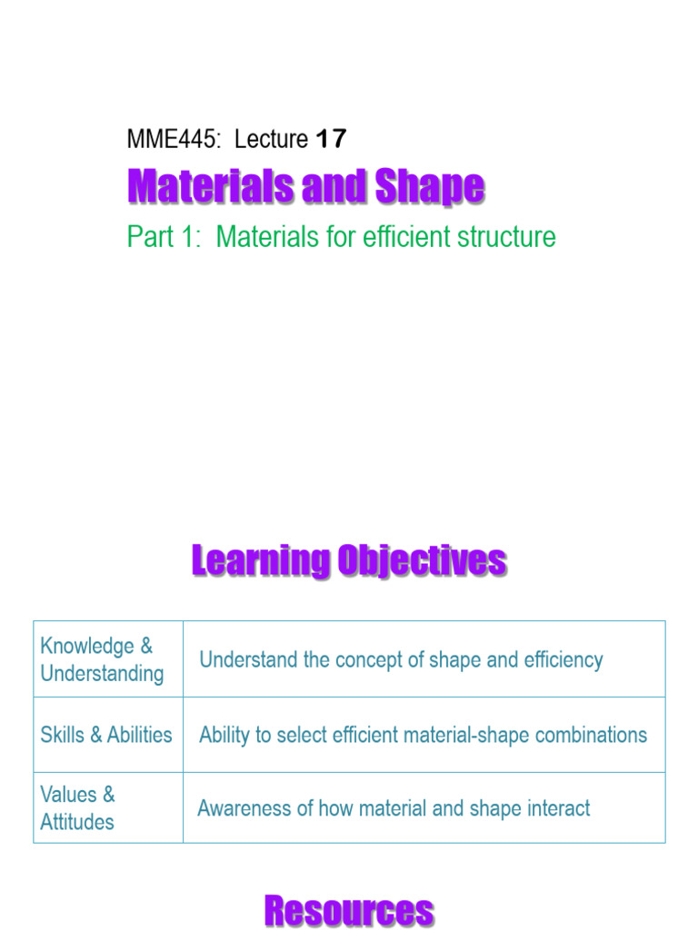 Lec 17_materials & shape_pt 1 (2) | PDF