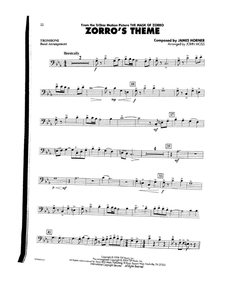 Zorro Theme Trombón | PDF