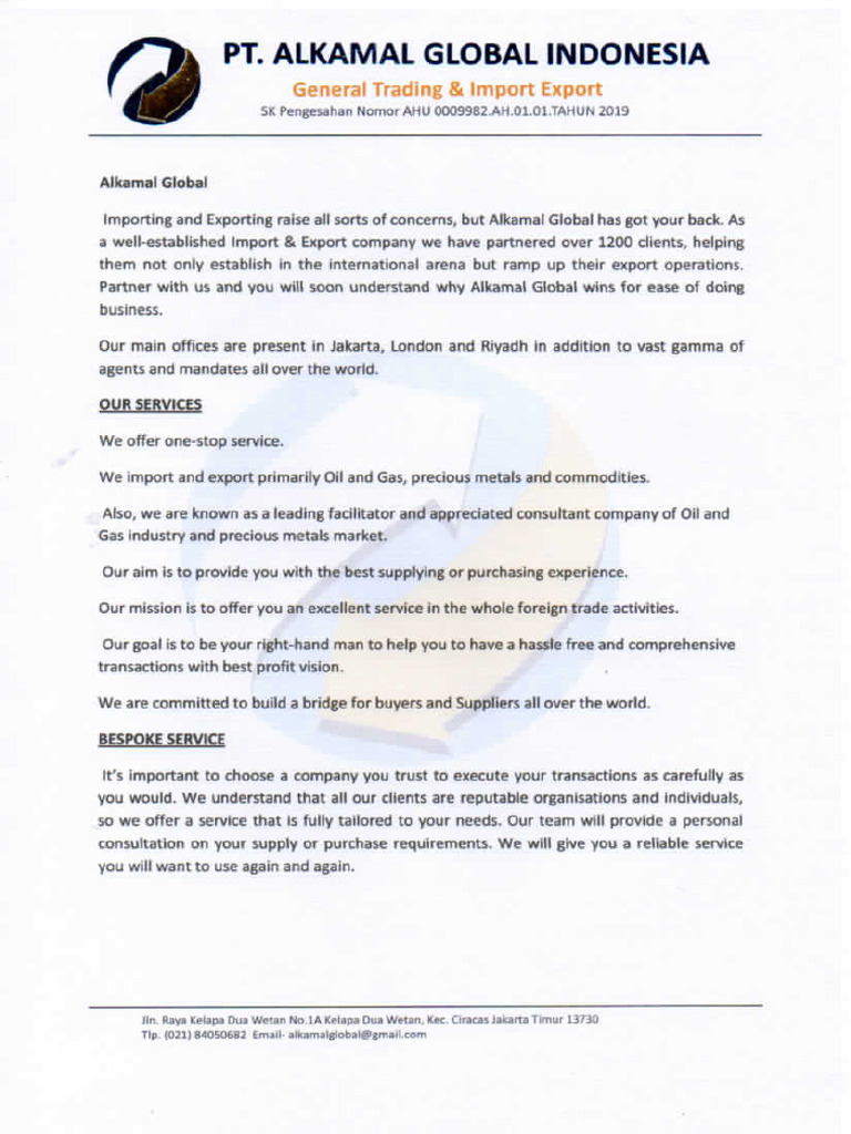 Alkamal Global Profile | PDF