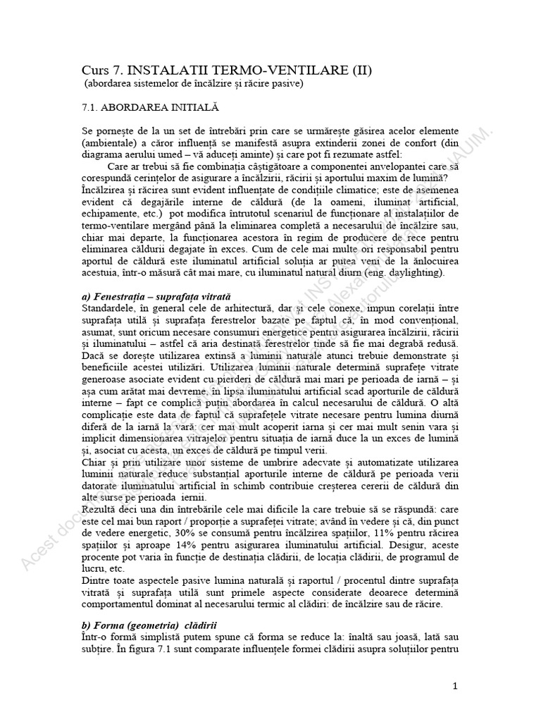 Curs 7. - An III - Arhitectura | PDF