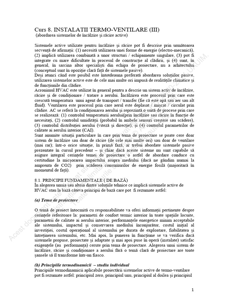 Curs 8. - An III - Arhitectura | PDF